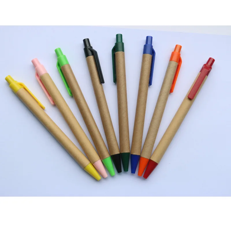 Environmentally-friendly Retractable Recycle Craft Paper Tube Ball Pen ...
