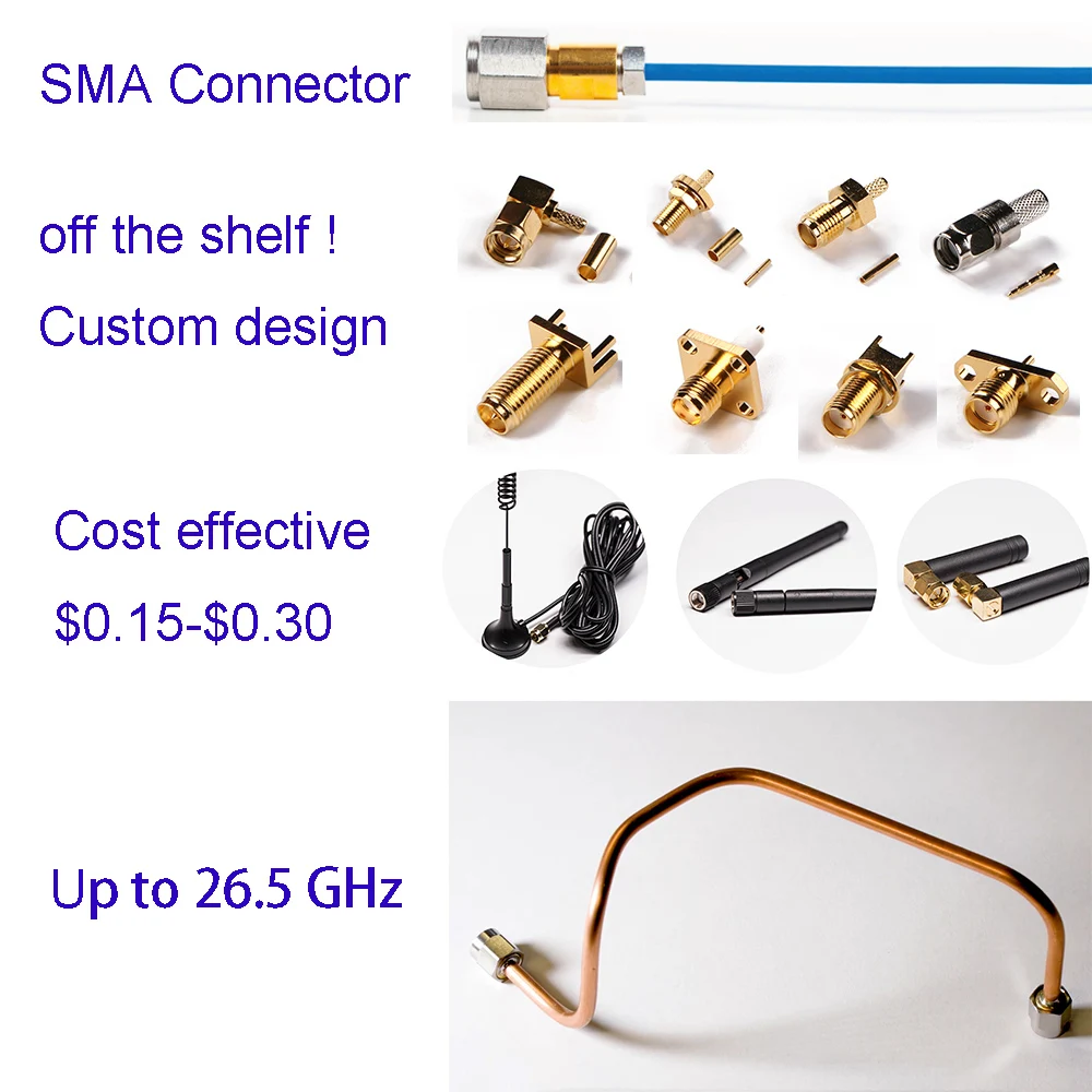 RF 50 Ohm End Edge Launch Jack PCB Bulkhead SMA Female Connector