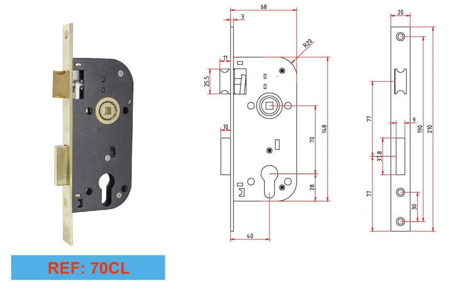 7040 Mortise Door Lock With French Type - Buy European Mortise Lock ...