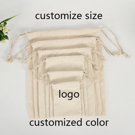 Personalized Colorful Canvas Drawstring Bags - Eco-friendly