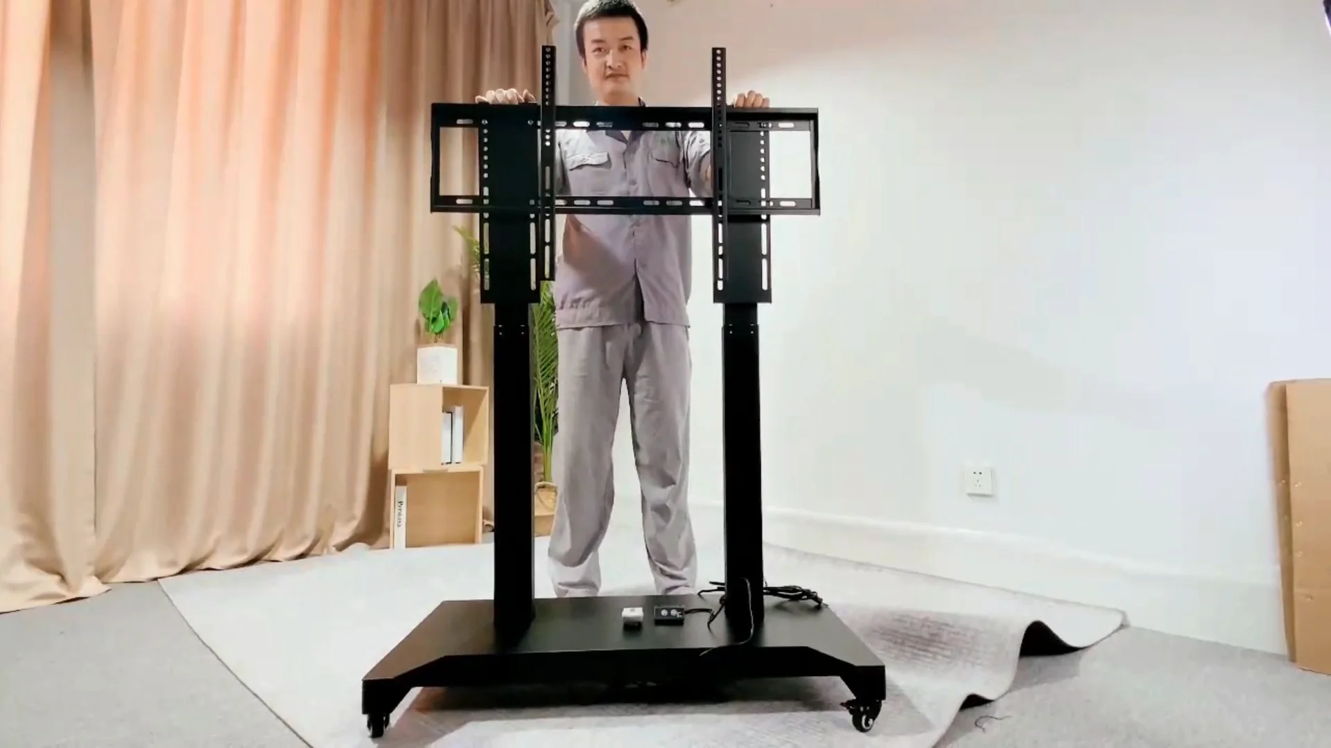 Electric Lcd Tv Lift With Rolling Wheel Supplier Motorized Tv Cabinet ...