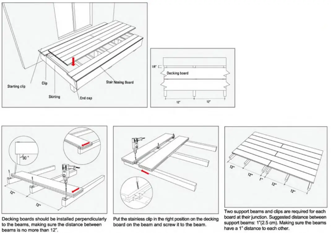 45*30MM Aluminum Joist Keel for WPC Decking Wall Cladding