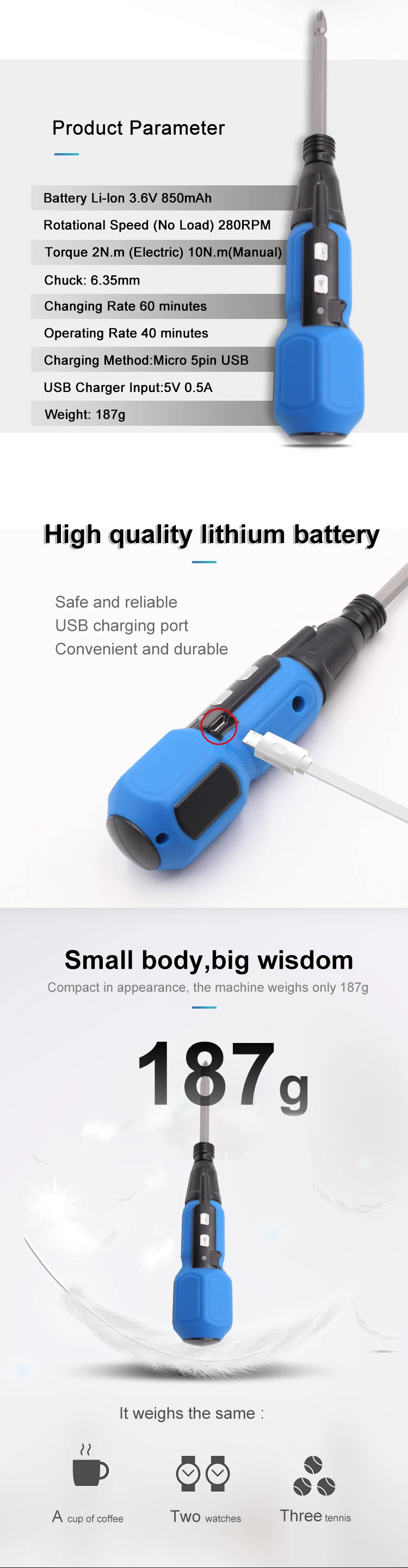 3.6v Electric Charging Screwdriver 3.6v 850mah Lithium Battery 30 ...
