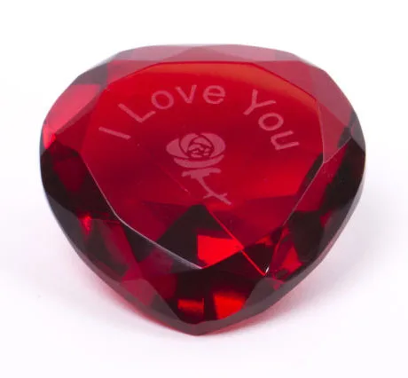 Personalised Engraved Crystal Red Heart Glass Paperweight Mh-9434 - Buy ...