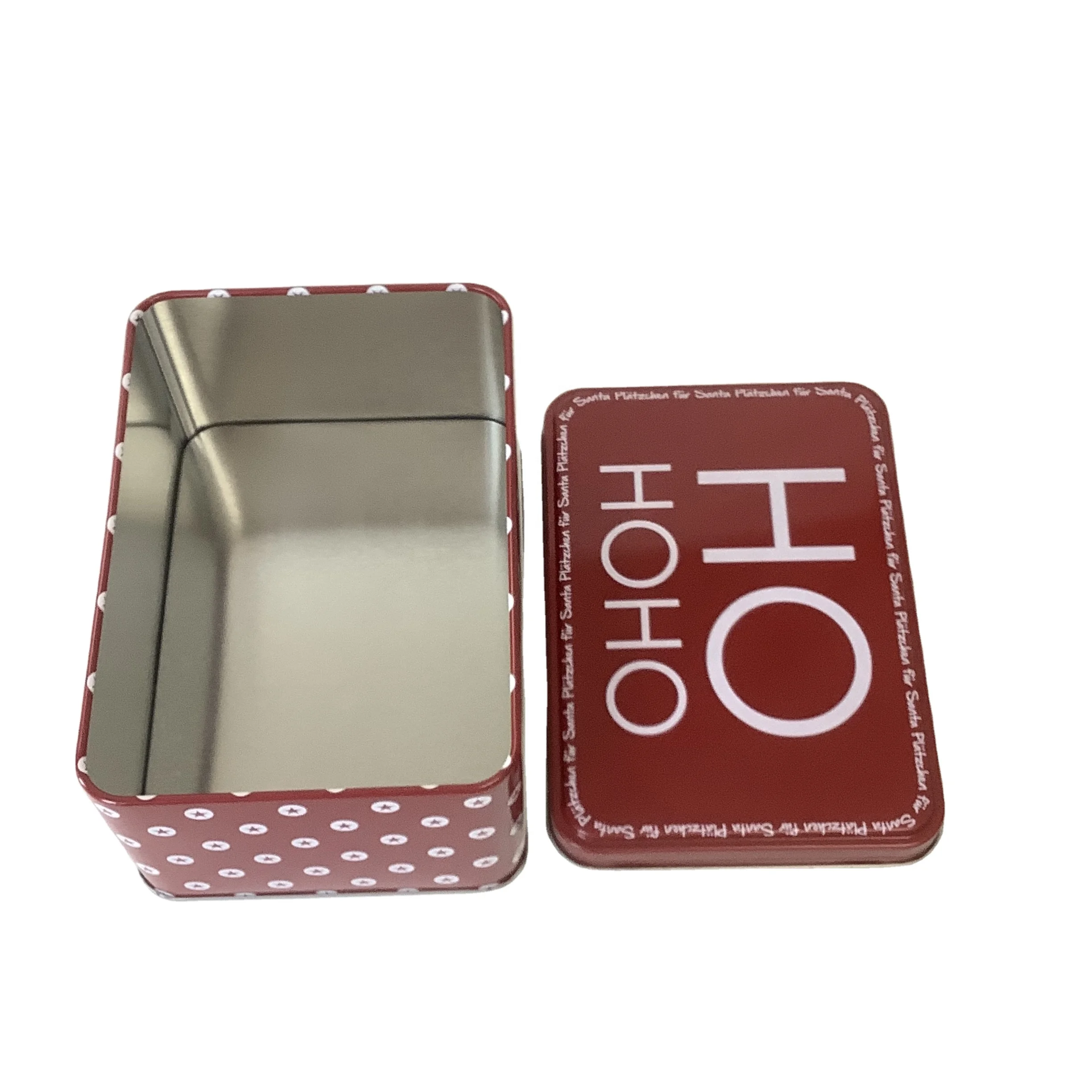 Custom Printed Empty Rectangular Metal Cookie Tin Can Gift Candy Tin ...