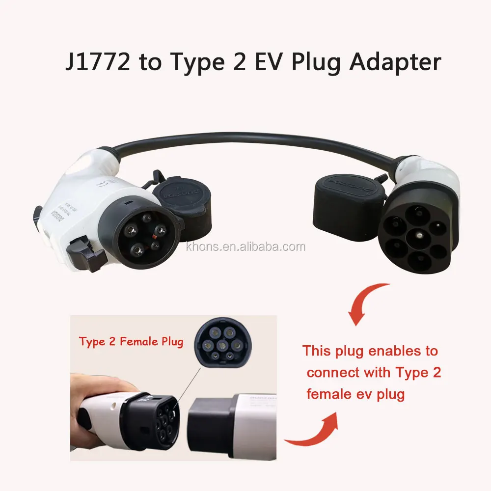 32a Type 1 To Type 2 Ev Charge Plug Adapter Charge - Buy 32a Type 1 To ...