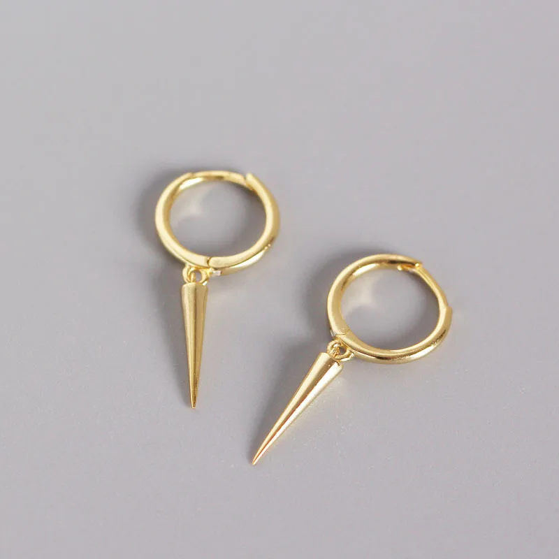 Thin Sharp Cone Geometric Earrings For Women 925 Sterling Silver ...