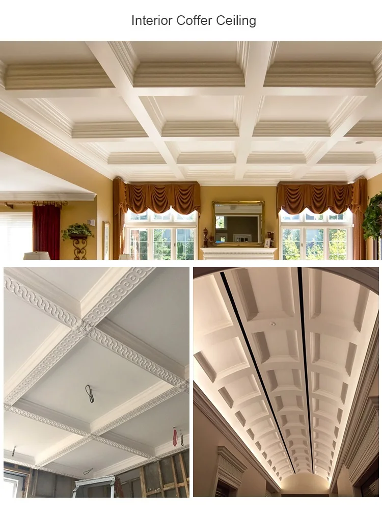 Custom Palace Ceiling Panels - Elegant PVC Coffer Tiles