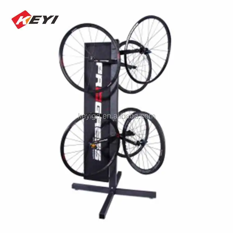 Floor Standing Metal Bike Rim Display - Durable & Eco-friendly