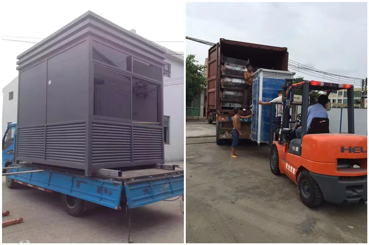 Stainless Steel Outdoor Security Guard Kiosk Prefabricated Portable ...