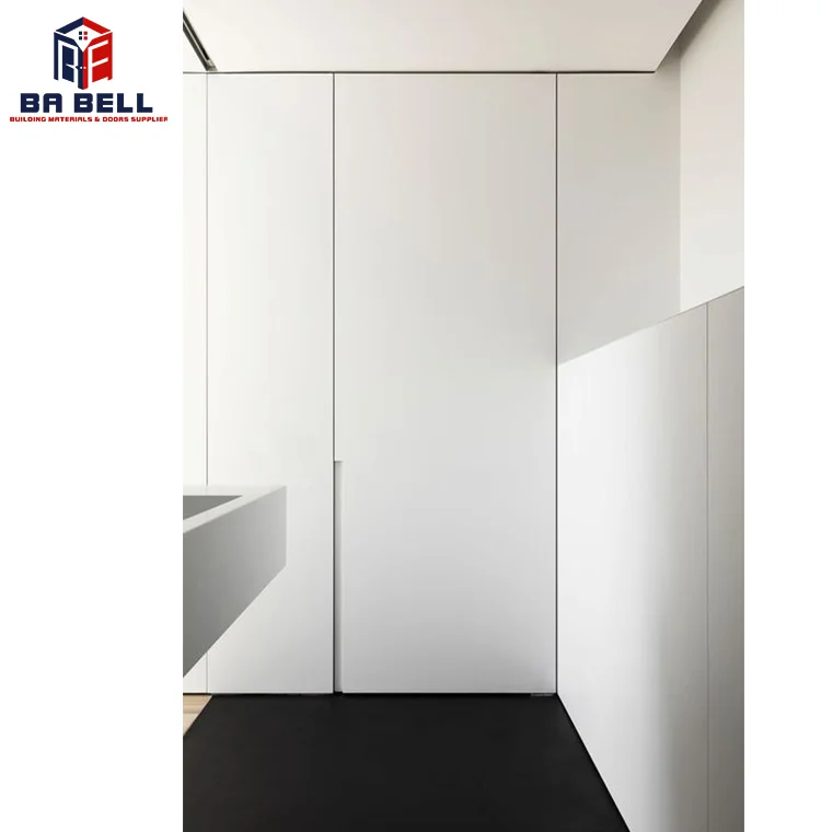 White Minimalistic Simple Hidden Door Frameless Mdf Hdf Prime Invisible ...