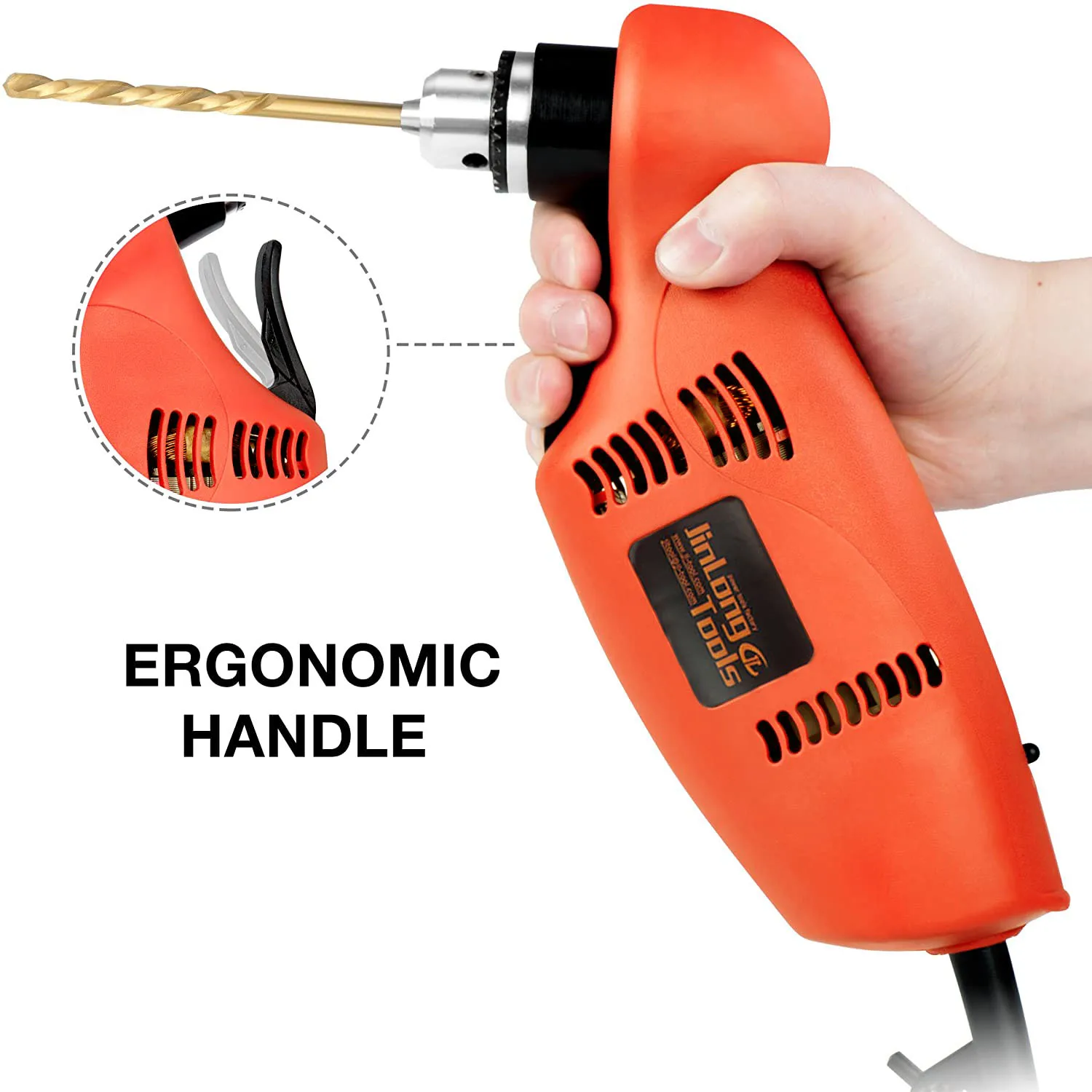 3/8" Close Quarter Power Drill 55-Degree Variable Speed Angle Drill ...