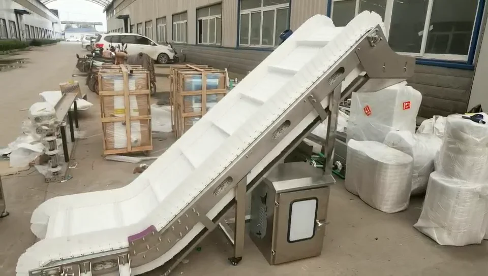 Dlte Lifting Conveyor With Baffles/ Flights Baffle Belt Conveyor Bucket ...