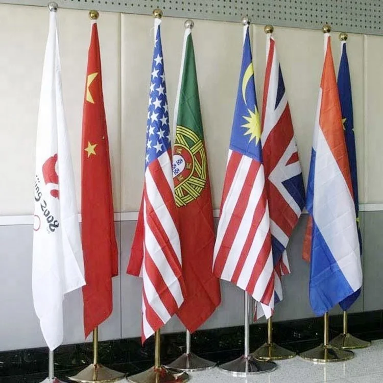 Customized Indoor Standing Floor Office Flags with Base