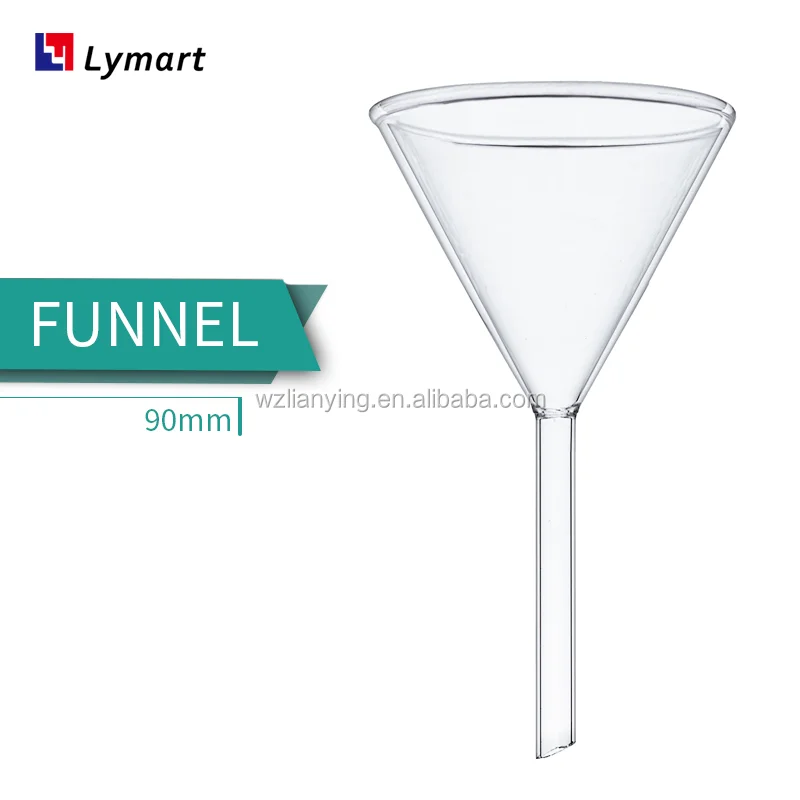 90mm Waterbottle Lab Glass Measuring Funnel for Teaching