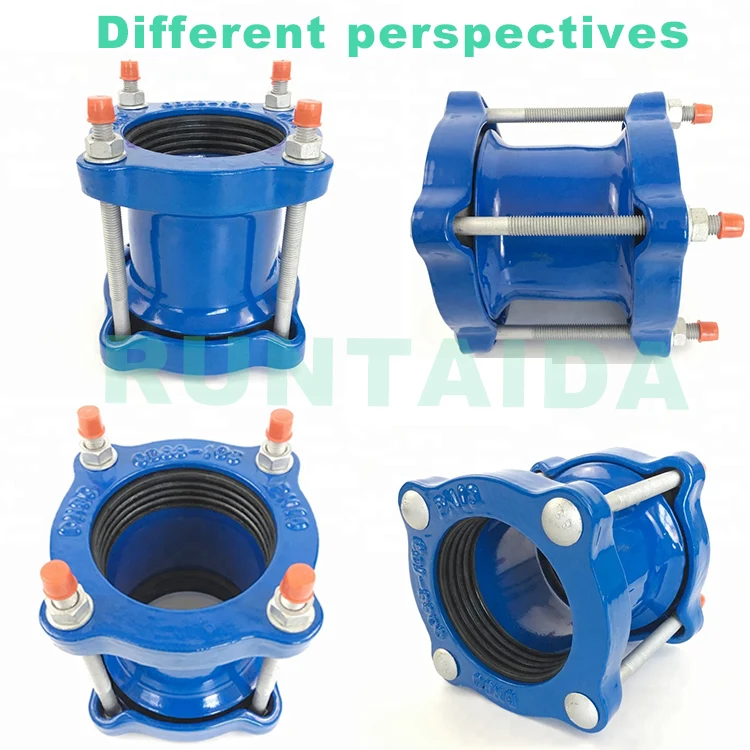 Carbon Steel Or Ductile Iron Flexible Universal Dresser Coupling Blue Epoxy Coated Joint Gibault ...