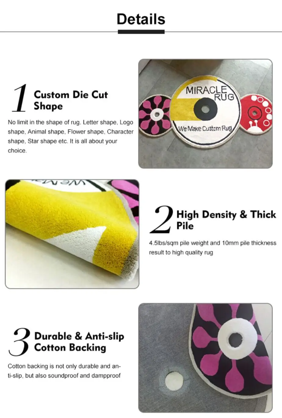 Custom Modern Living Room Kids Use Cartoon Anime Cartoon Design Carpet ...