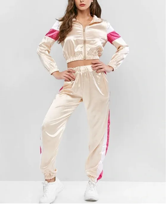 High Quality Tracksuit Latest Fashion Color Block Custom Wholesale ...
