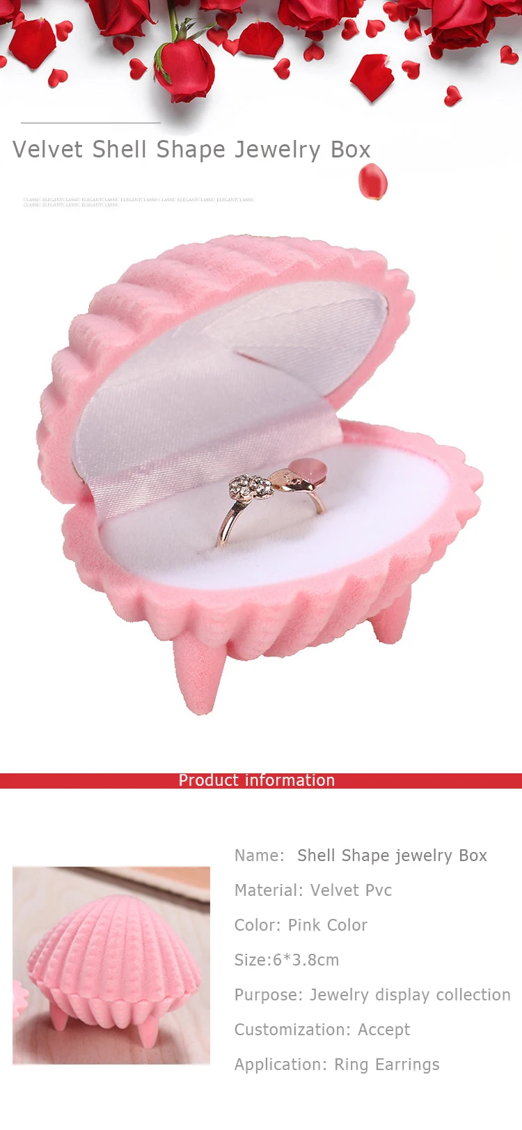 Big Size Velvet Seashell Clamshell Pearl Clam Ring Earrings Jewelry ...