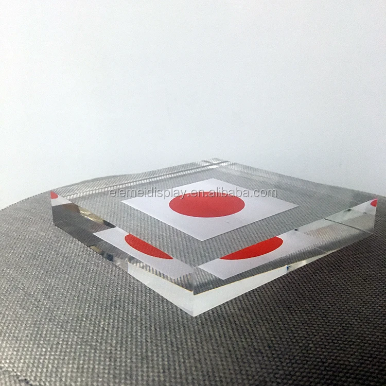 Plexiglass Printed Logo Block 15mm Thick Standing Clear Glass Acrylic ...