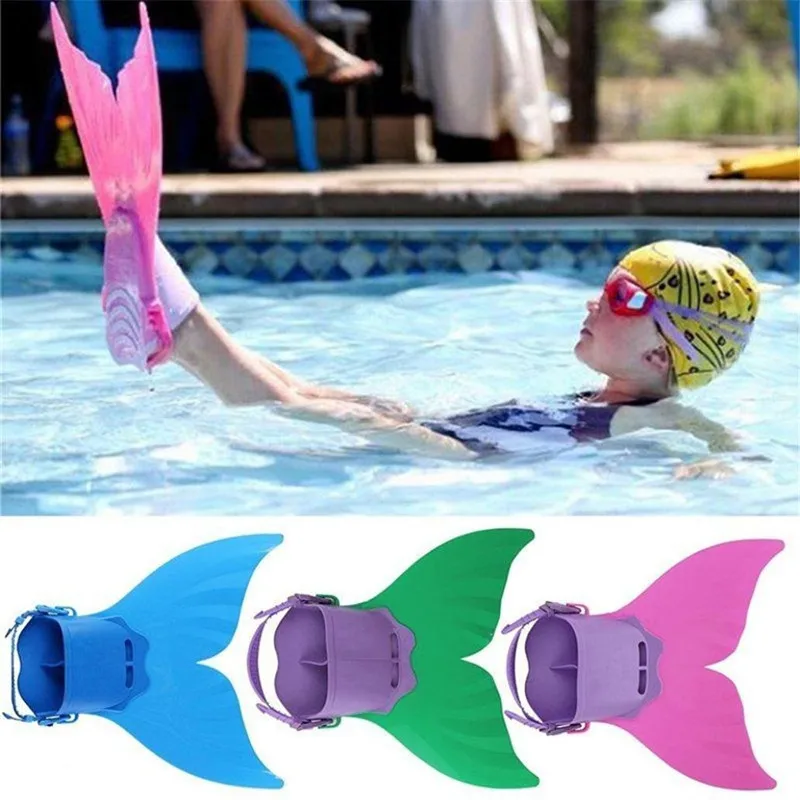 New Little Mermaid Tails And Swimming Fins For Kids,Improved Strap ...