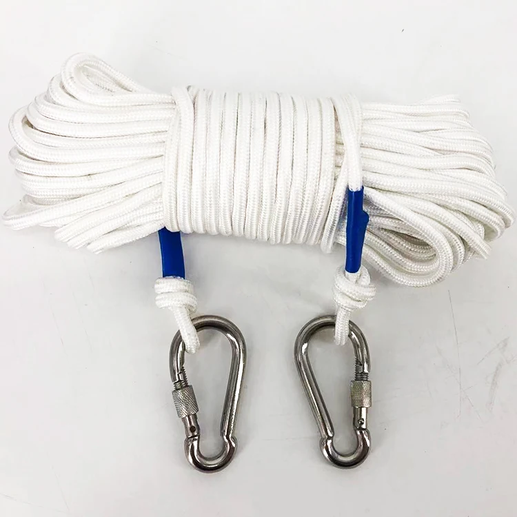 Bu-196 Nylon Safety Rope Freediving Nylon Lined Nylon Rope With Clips ...
