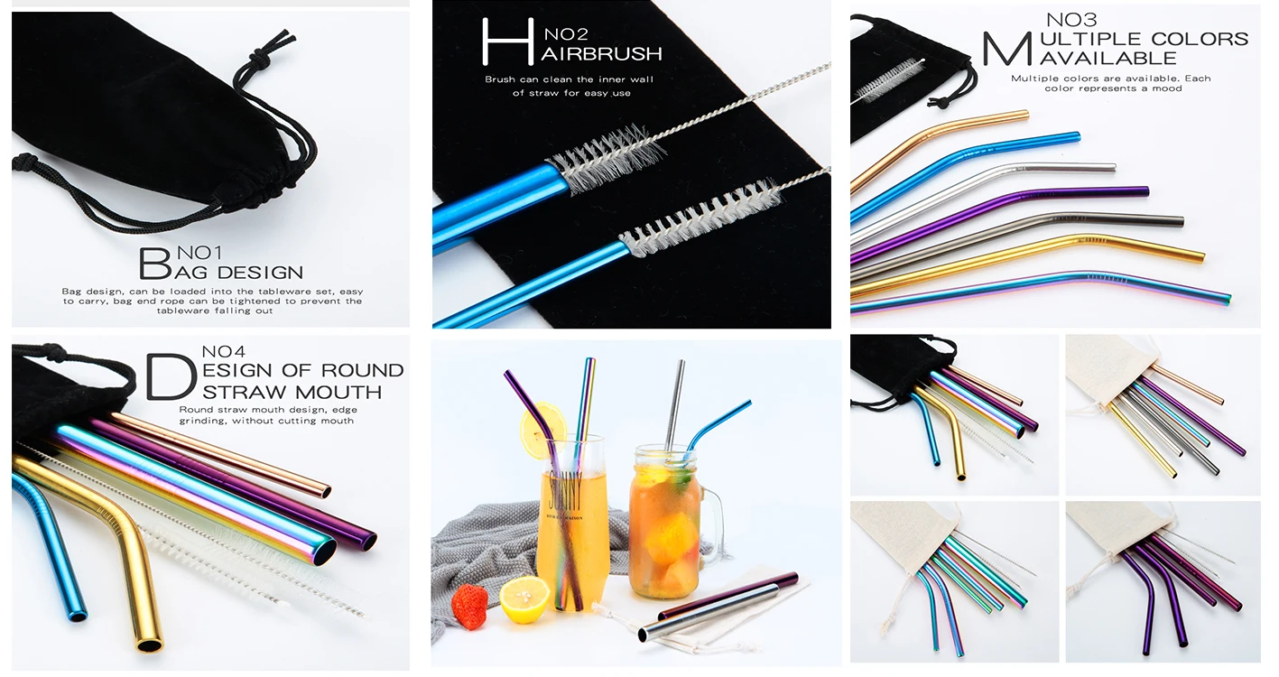 High Quality Eco Friendly Stainless Steel 304 Reusable Metal Drinking ...