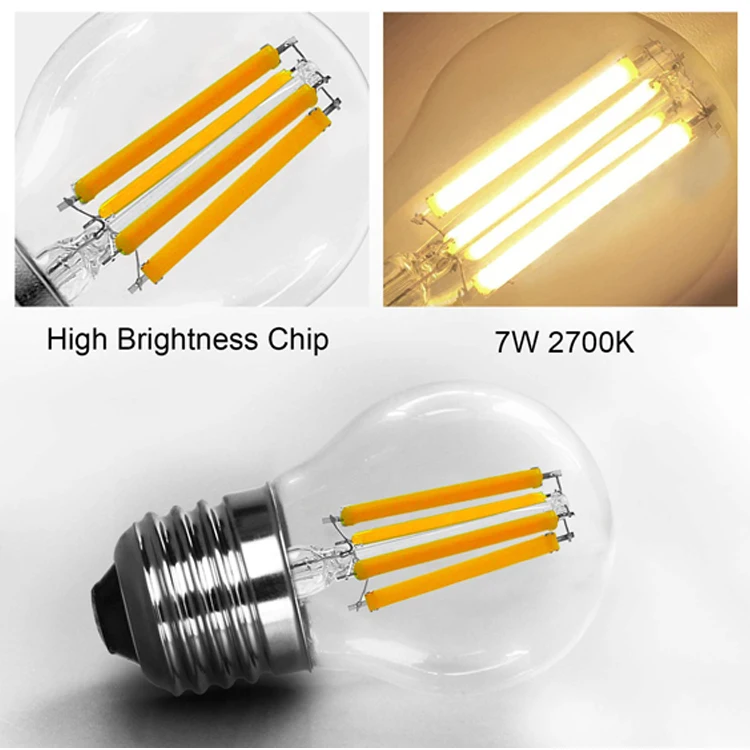 7W 806LM G45 Bulbs LED Filament 2700K 3000K 4000K 5000K Globe LED Light ...
