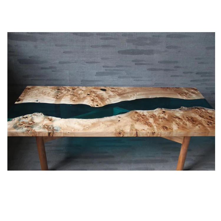 Luxury Epoxy Resin Dining Table Solid Wood With Epoxy Resin Table Top ...