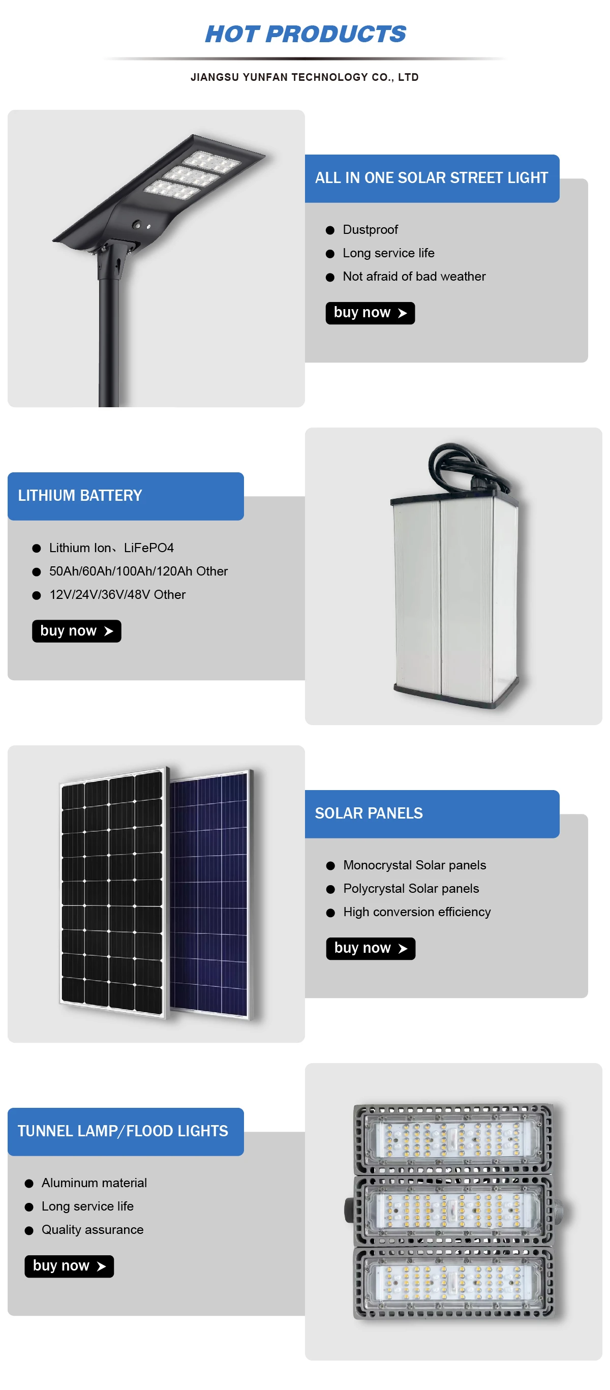 Jiangsu Yunfan Technology Co., Ltd. - Solar Panel, All In One LED ...