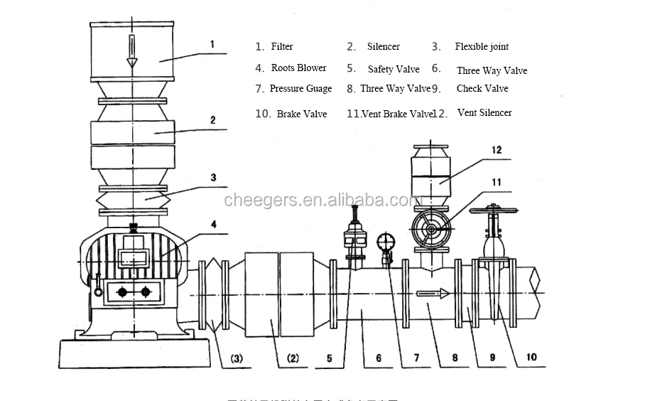Straight Lobe Compressor - 2 Lobe Roots Blower for Stir Homogenization ...