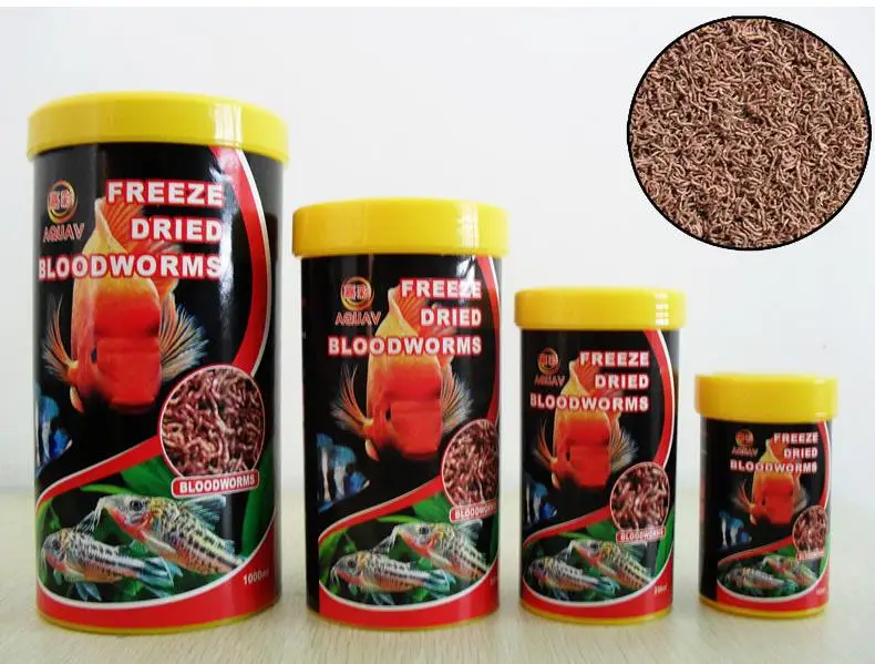 Dried Blood Freeze Insect Red Worm Food Aquarium Tank Tropical Kiss ...