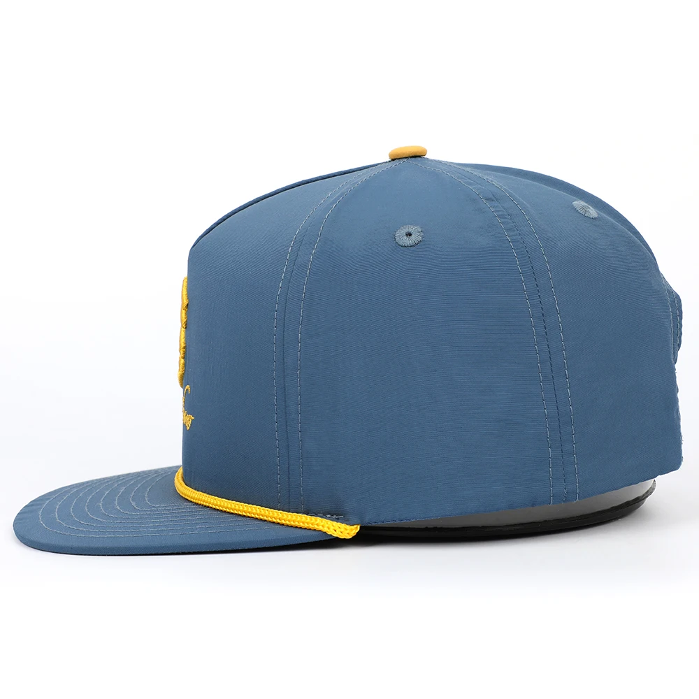 Custom 3d Gold Embroidered Snapback Hat,5 Panel Unstructured 100% Nylon ...