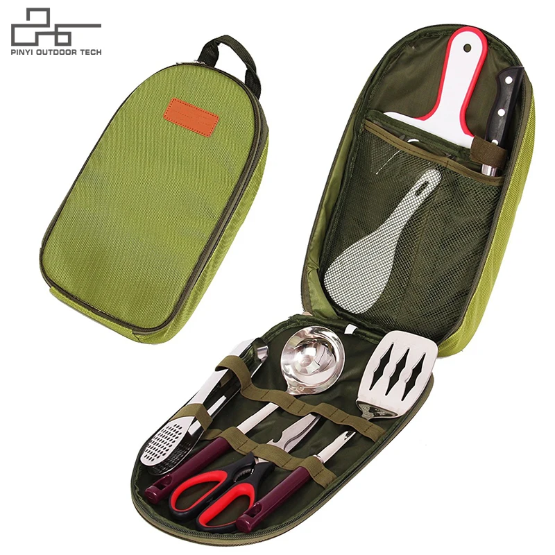 Camp Kitchen Set Utensil Organizer Travel Set Portable Bbq Camping ...