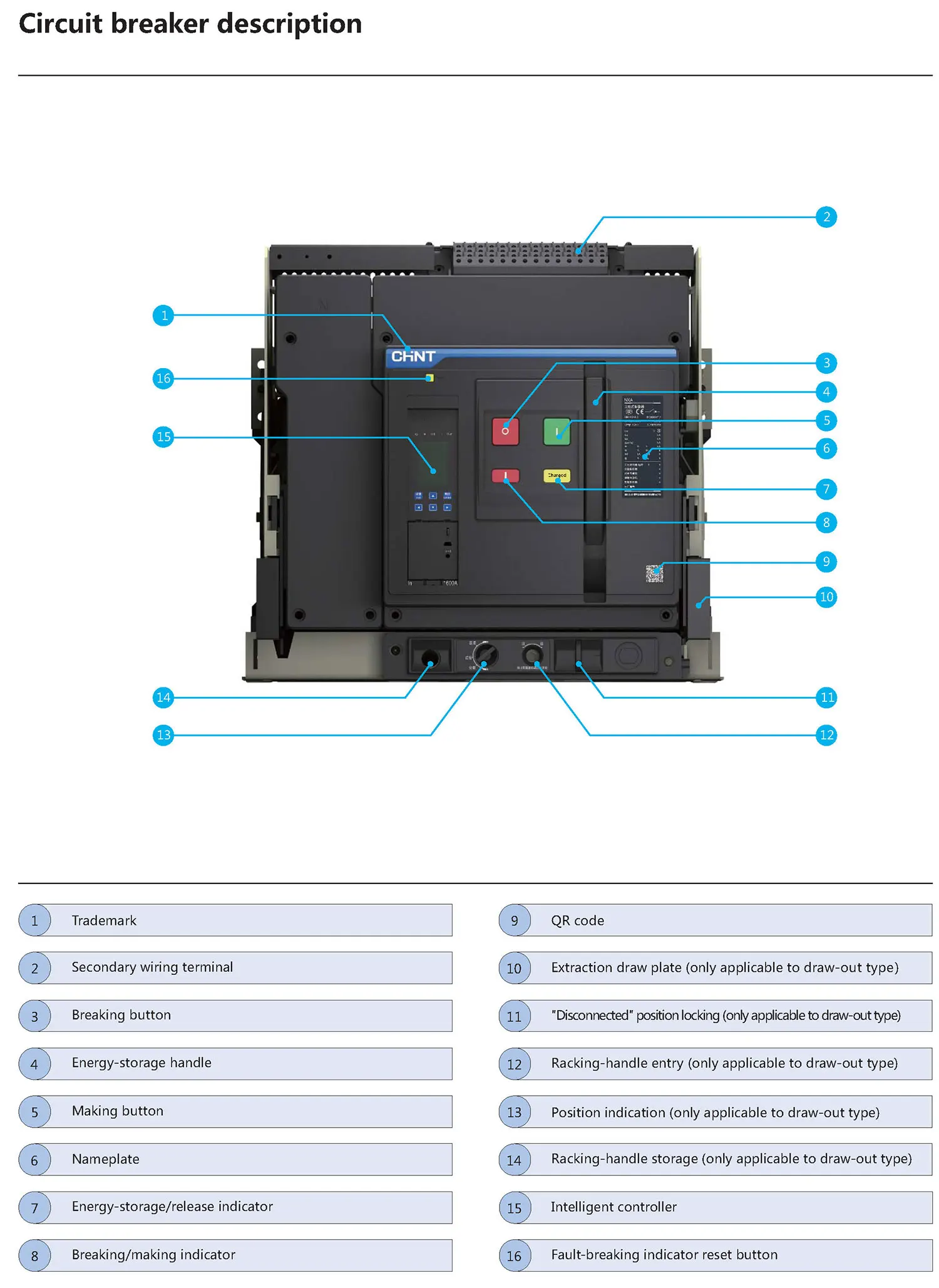 Chint D'origine Nxa Acb 3p 4p Nxa16 Nxa20 Nxa32 Nxa40 Nxa63 1600a 2000a 2500a 3200a 4000a 6300a ...