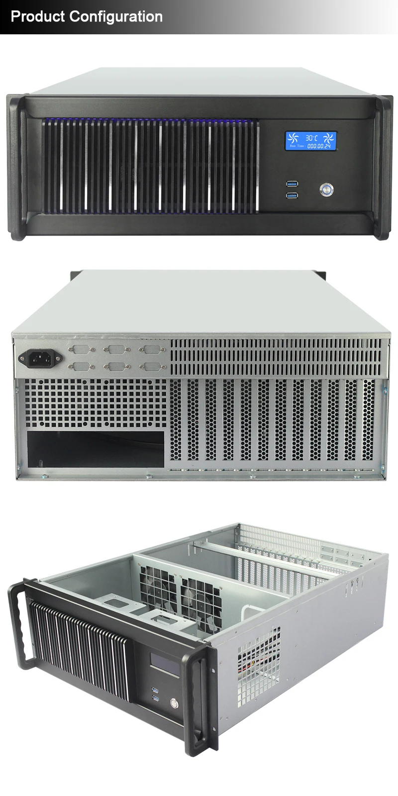 Customized 4u Server Case With Led Industrial Pc Atx Computer Case For ...