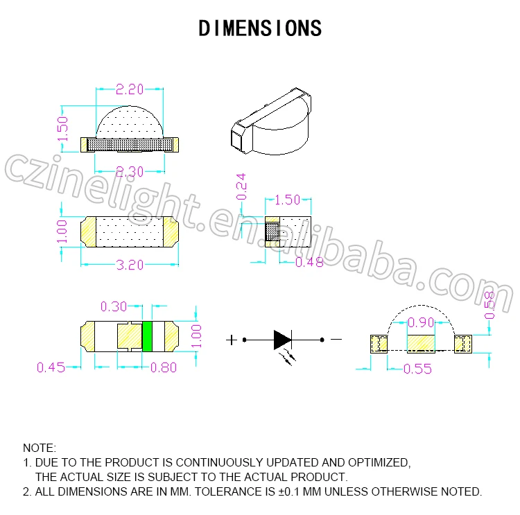 Czinelight Manufacture Wholesale Emitting Led 1204 1206 Smd Led Pure ...