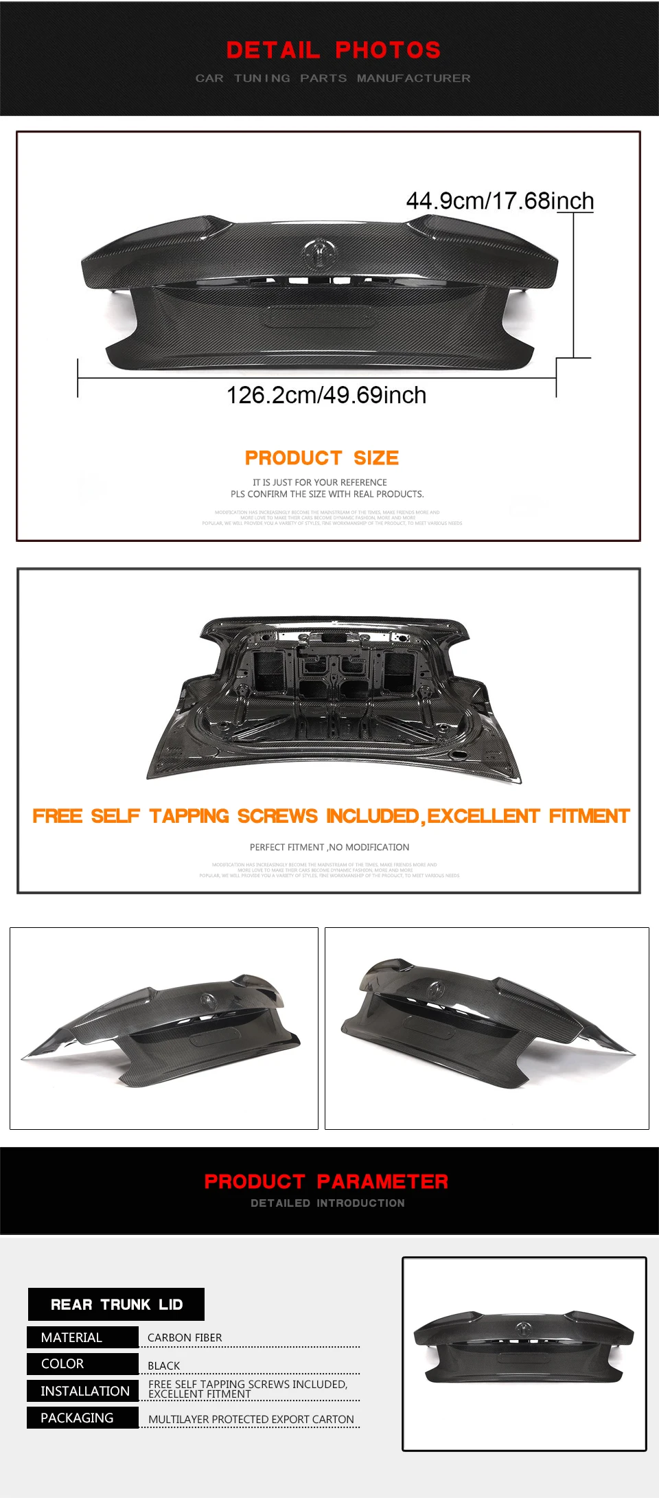 BMW M2C Carbon Fiber Trunk Lid - Gloss Black - OEM/ODM | Wholesale