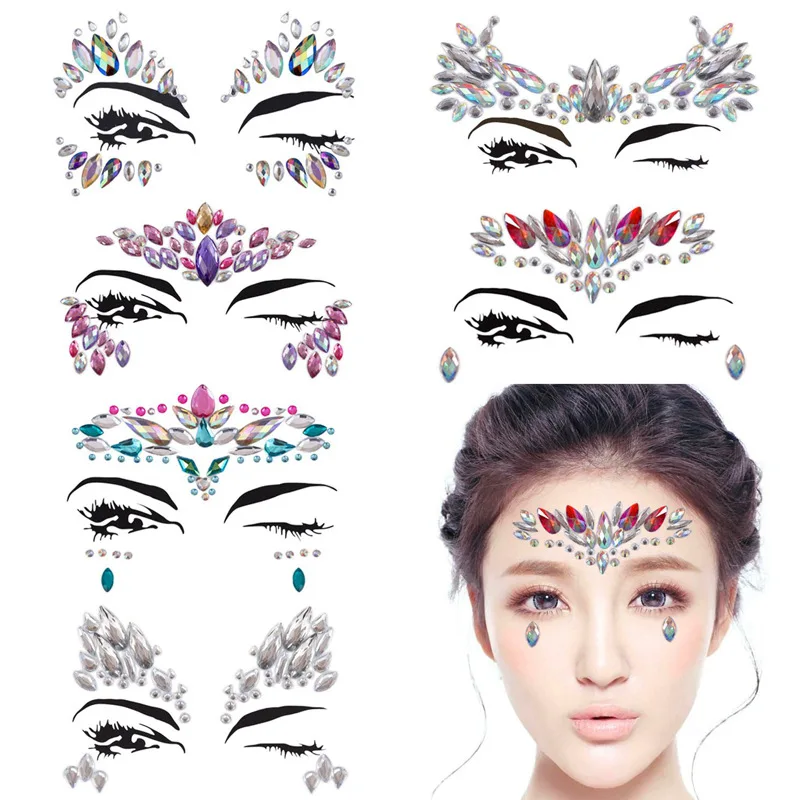 Crystal Sexy Chest Jewels Temporary Tattoo Sticker 3d Stage Rhinestone ...