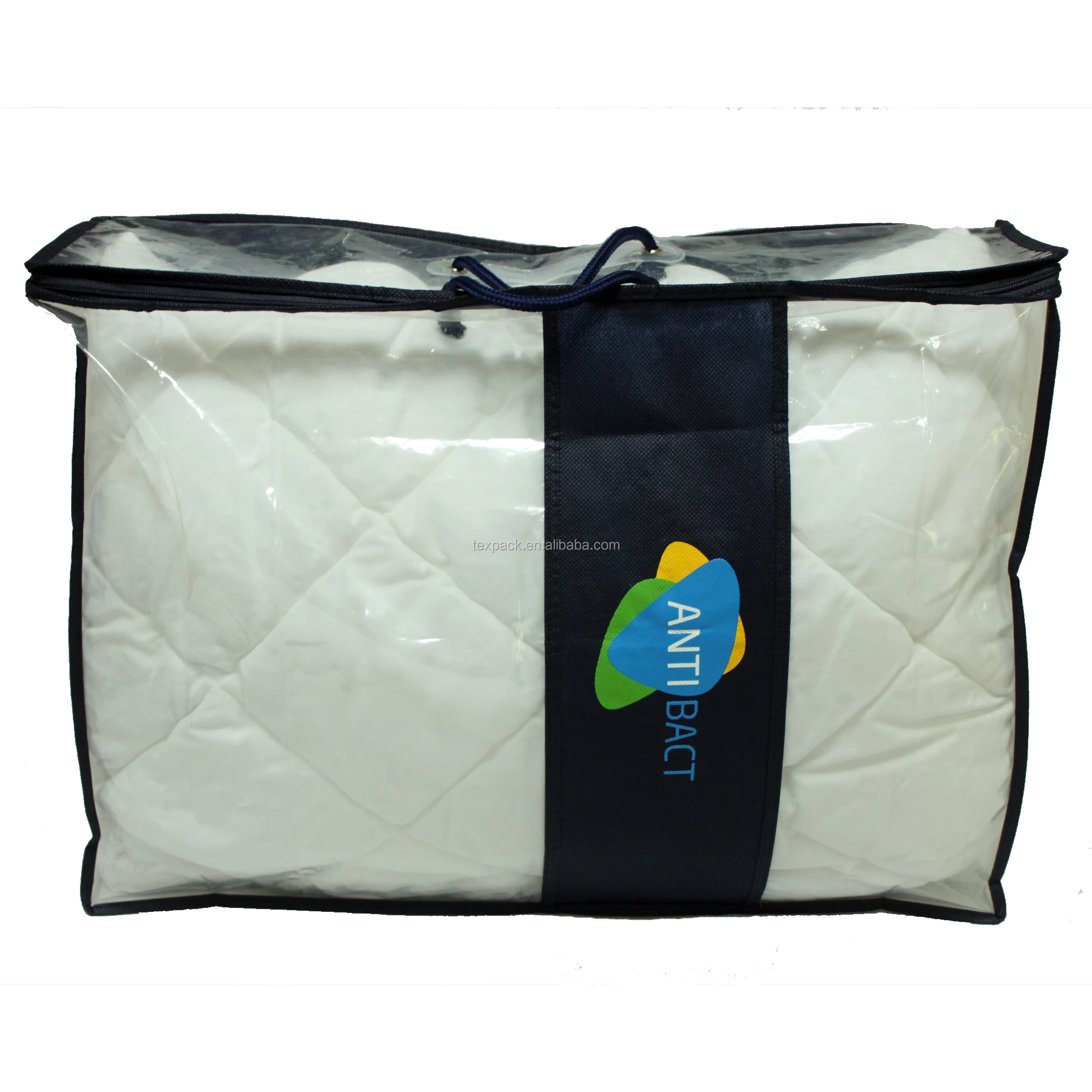 Customized Clear Pvc And Non Woven Zipper Bed Sheets Packaging Bag ...