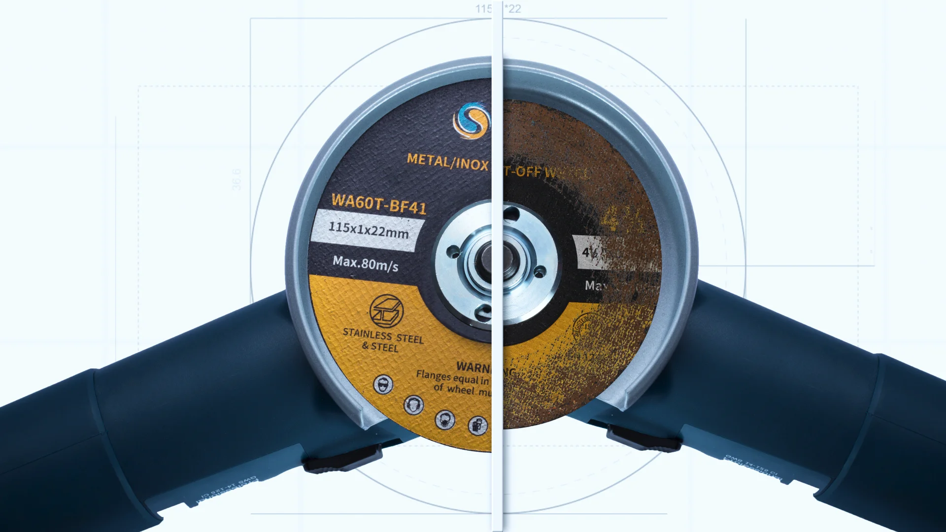 Satc Brand Metal Stainless Steel Cutting Discs 4-1/2"x3/64"x7/8" Cut ...