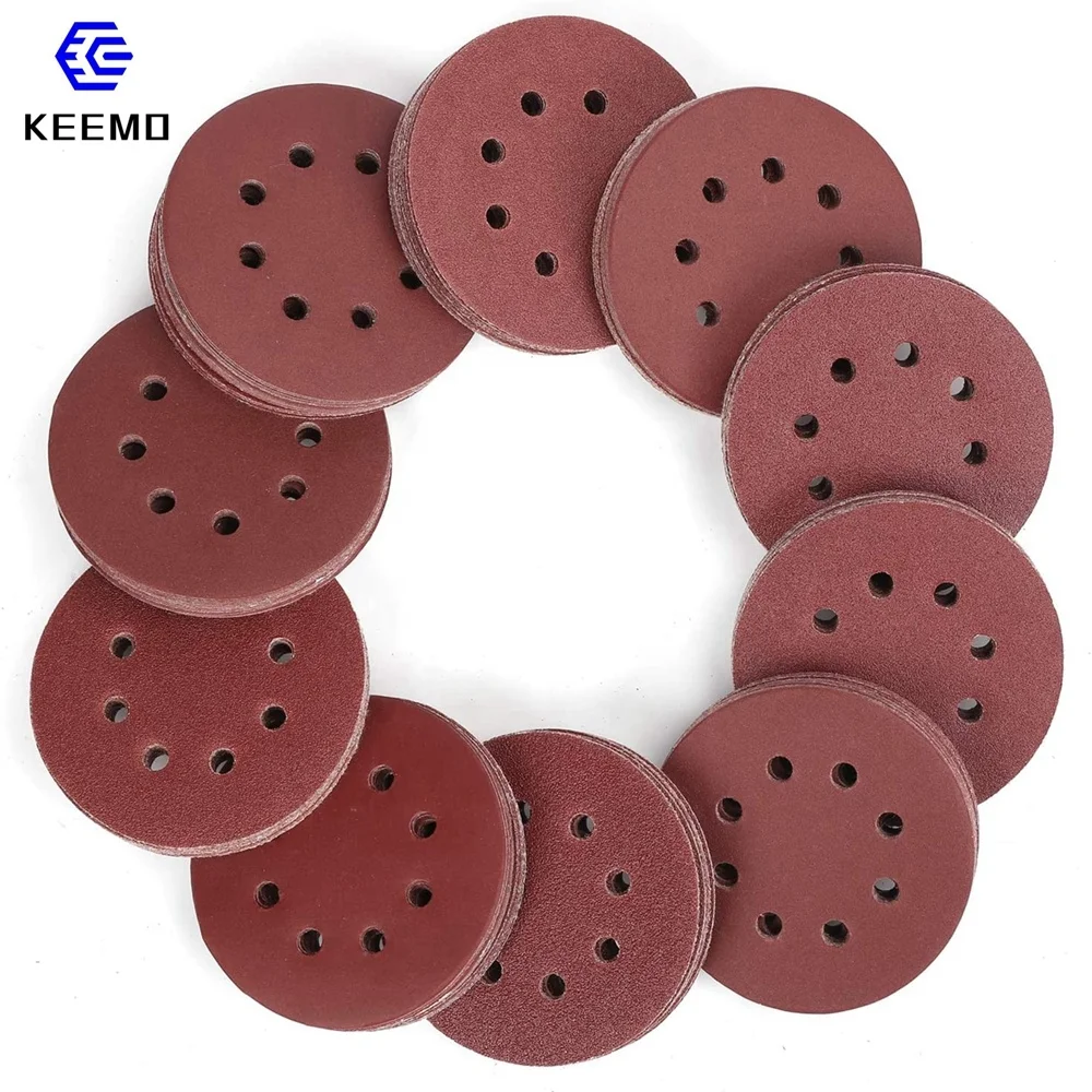 P400/800/2000 Dry Aluminium Oxide Round Sand Paper 5/6/7 Inch Sanding ...