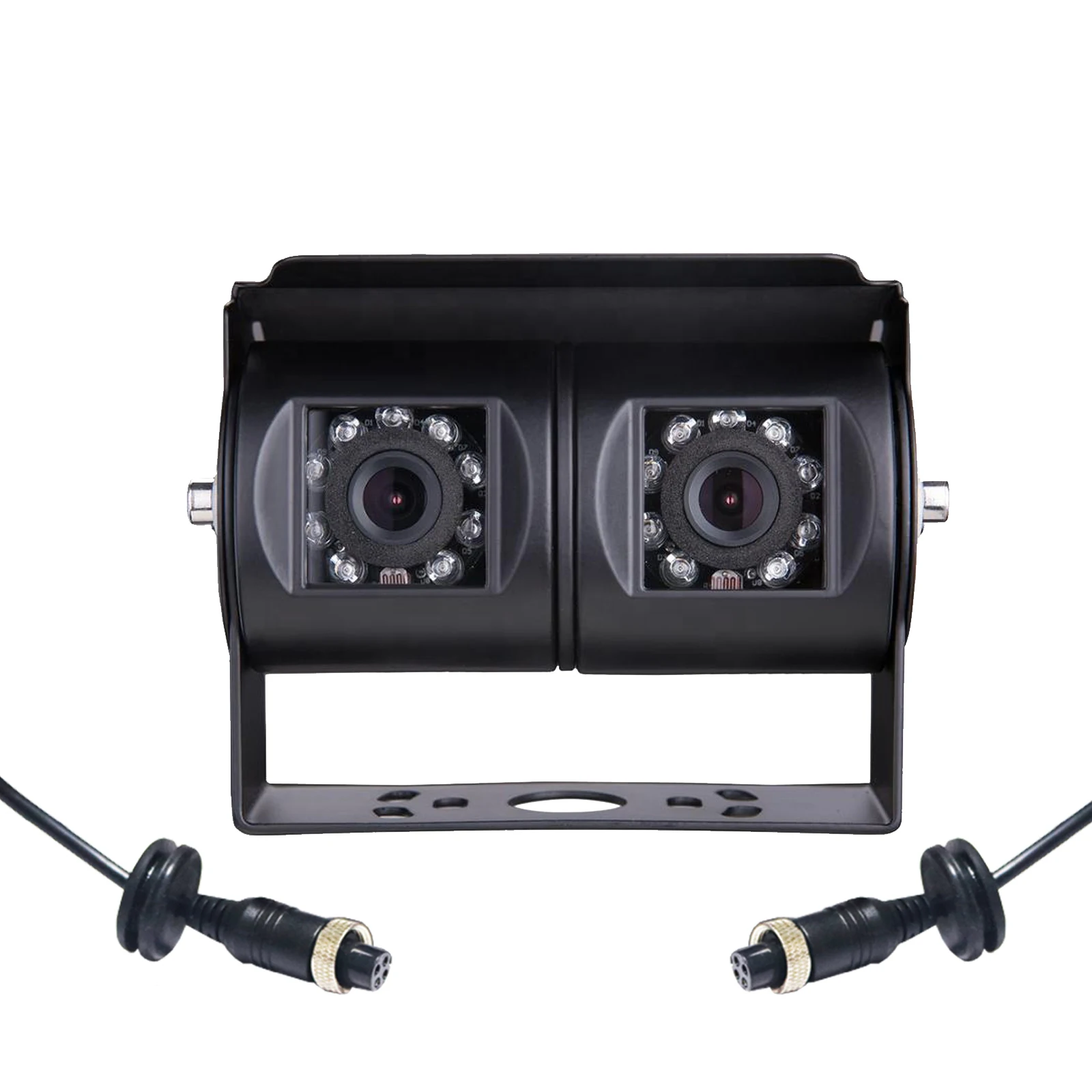 Iposter 4-Pin Connector 180 Degree Rotated Truck Dual Reverse Camera