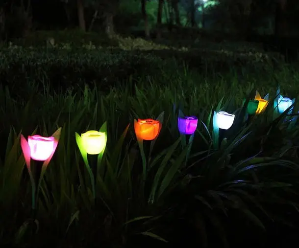 Tulip Flower Solar Pathway Light Solar Tulip Led Light Tulip Flower ...