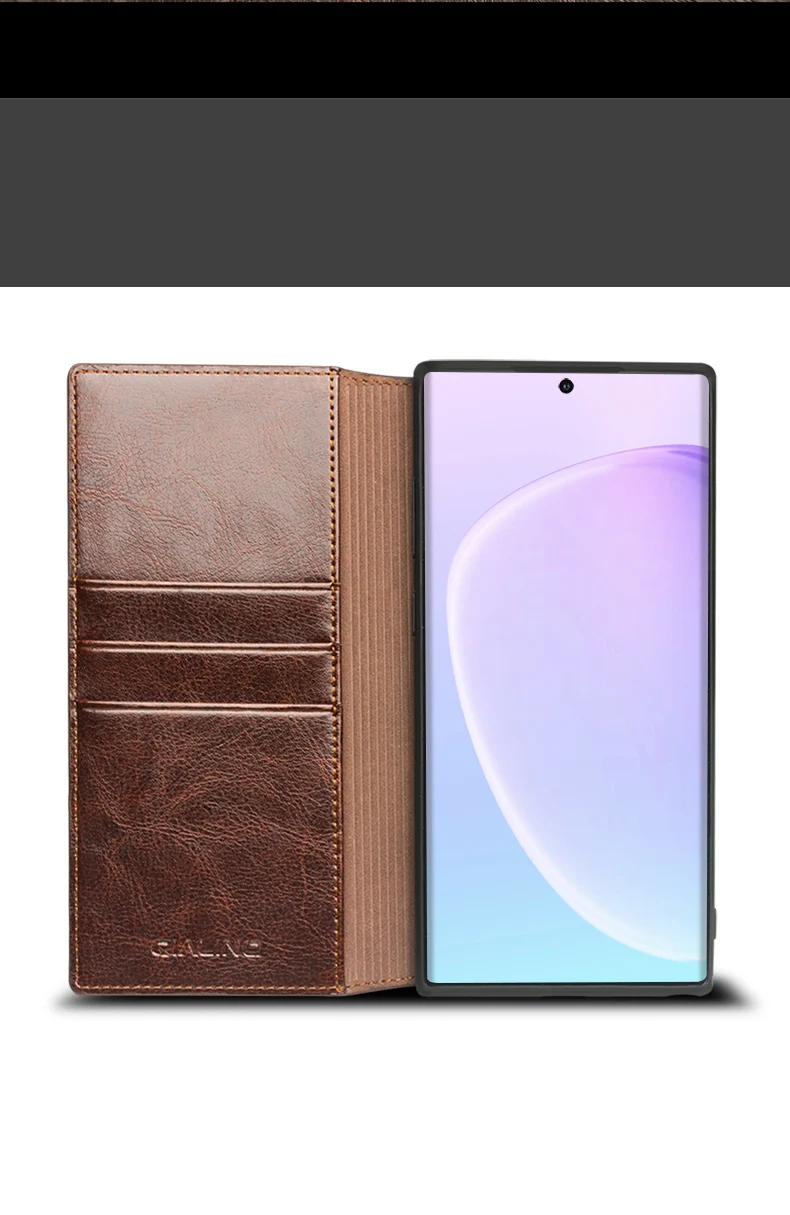 Qialino Luxury Genuine Leather For Samsung Galaxy Note 10 Plus Case ...