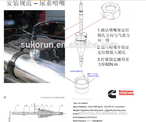 Urea Nozzle 4936201/ Adbluepump Injector Spray Nozzle/ Injector Nozzle ...