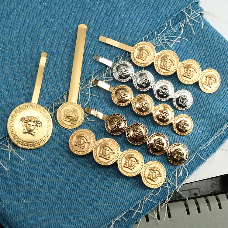 H1004 Popular Baroque Style Hair Pins Medallion Gold Coin Hair Pin ...