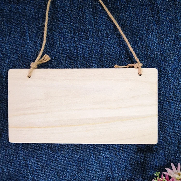 Custom Laser Cut Engrave Rectangle Shape Blank Wood Sign Wooden For ...