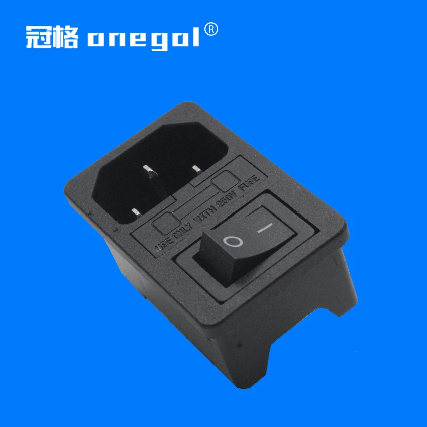 Waterproof 250V 15A Panel Mounting IEC320 C14 Power Socket