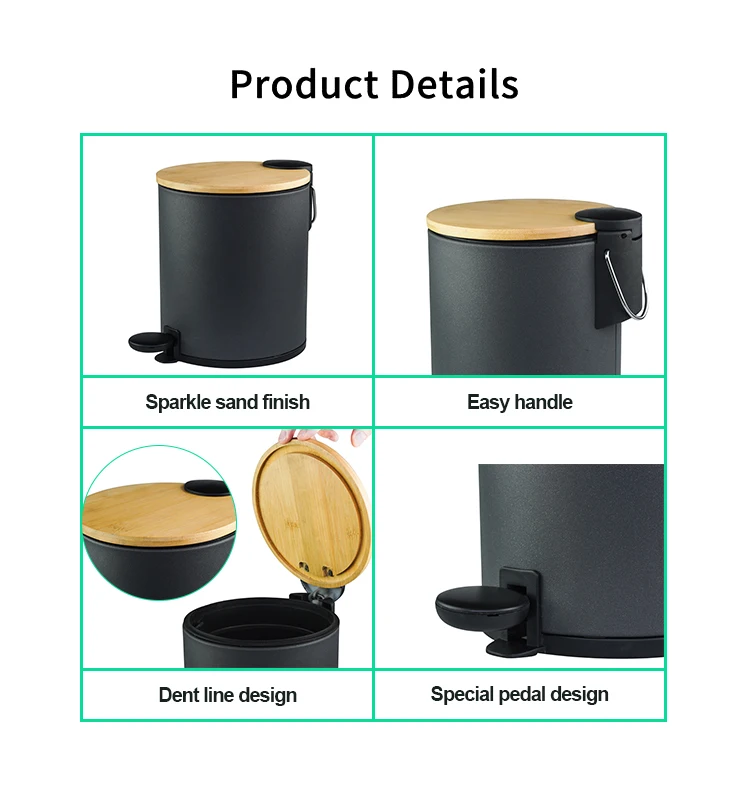 3l 5l Waste Bin Kitchen Soft Close Waste Bin Hotel Room Round Shape ...